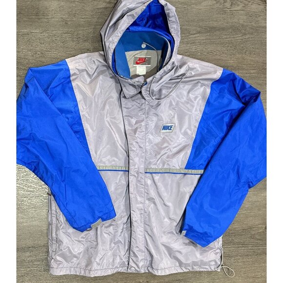Nike | Jackets & Coats | Vintage 9s Nike Windbreaker Jacket Large Blue ...